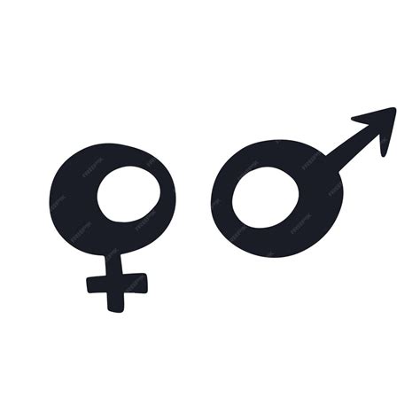 男性のセックス シンボルと女性のセックス シンボル。矢印と十字の性別漫画記号。株式ベクトル セックス プレミアムベクター