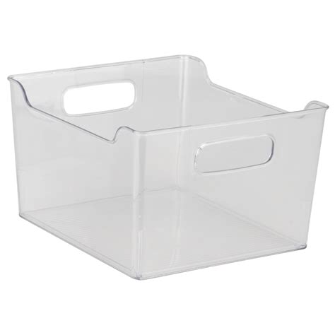 Clear Square Storage Bin Wilko