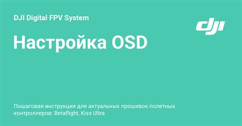 Настройка Osd Dji Digital Fpv System