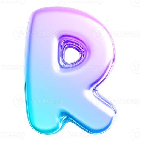 Gradient Letter R Font 3d Render 36306412 Png