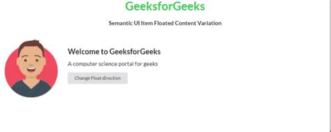 Semantic Ui Item Floated Content Variation Geeksforgeeks