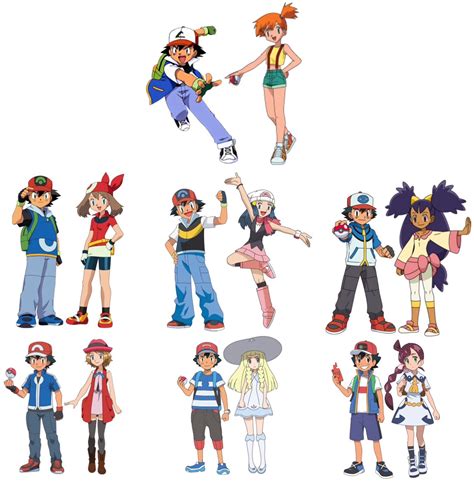 Ash And Girl Companions By Dinorex50 On Deviantart