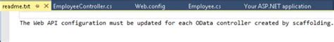 Scaffolding The Web Api Odata Controller In Visual Studio