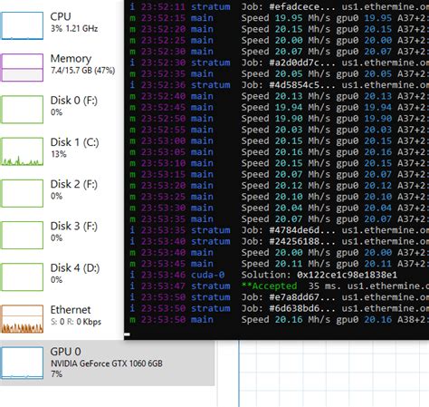 newbie question about ethminer and gpu percentage r ethermining