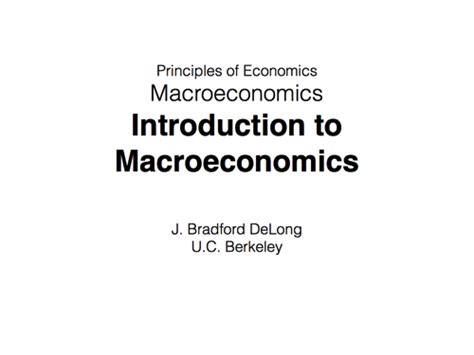 Introduction To Macroeconomics