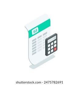 Isometric Vector Document Form Xls Table Stock Vector Royalty Free