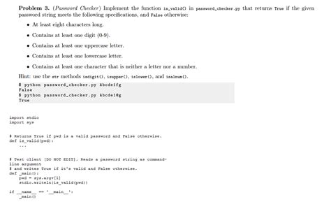 Solved Implement The Function Is Valid In