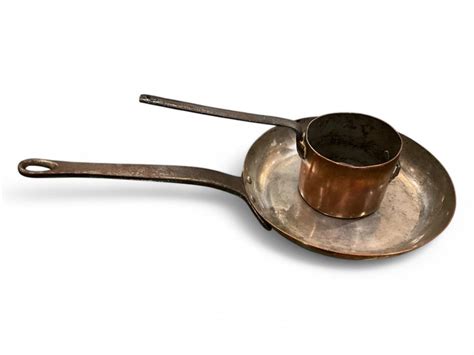 At Auction Copper Sauté Pan And Small Pan