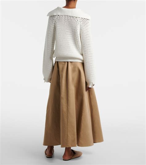 Brunello Cucinelli Cotton Blend Midi Skirt Brunello Cucinelli