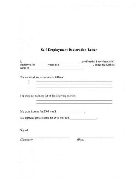 Self Employed Zero Income Letter Sample Templatevercelapp
