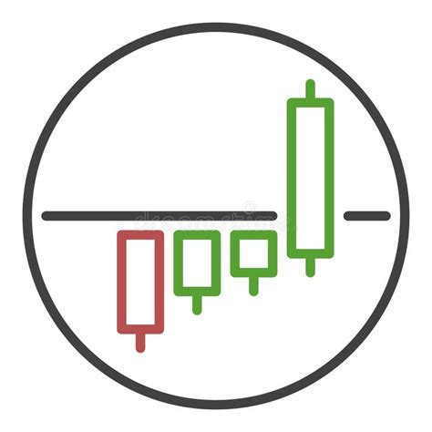 Candlestick Chart Trading Vector Round Icon Or Symbol In Outline Style