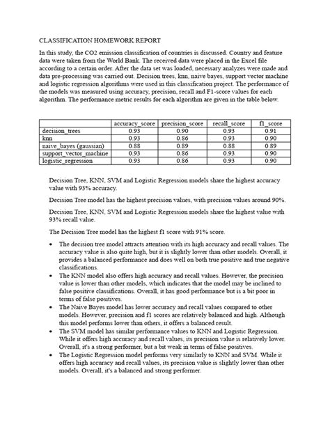 classification homework report pdf support vector machine