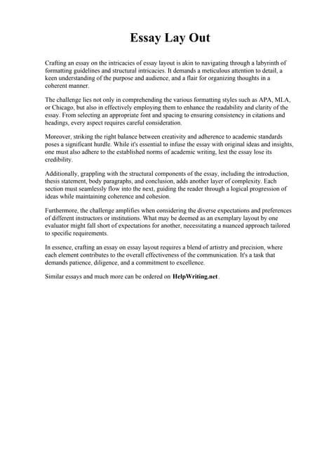 Layout Of An Essaypdf Layout Of An Essaypdf