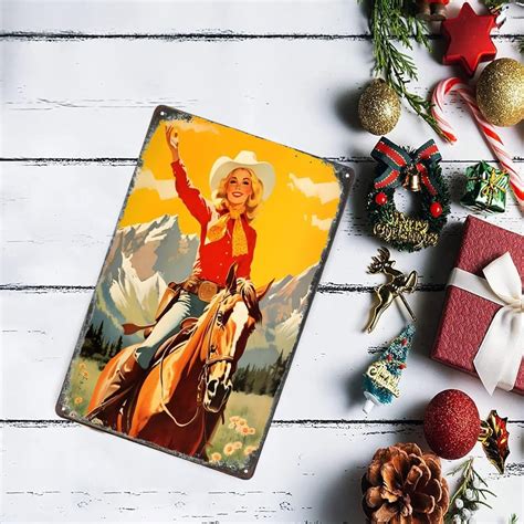 Pin Up Girl Decor Letrero De Metal Retro Con Pistola Para Mujer Estilo Vintage Militar