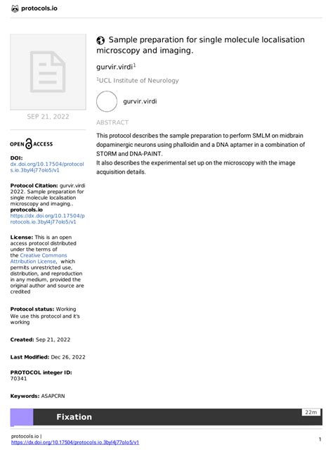Pdf Sample Preparation For Single Molecule Localisation Microscopy