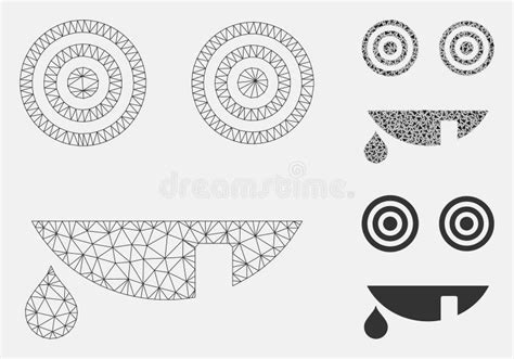 Maniac Smiley Vector Mesh 2d Model And Triangle Mosaic Icon Stock Vector Illustration Of
