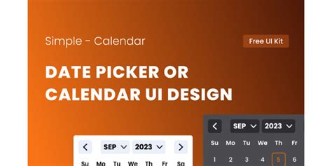 Simple Calendar Date Picker Or Calendar Figma