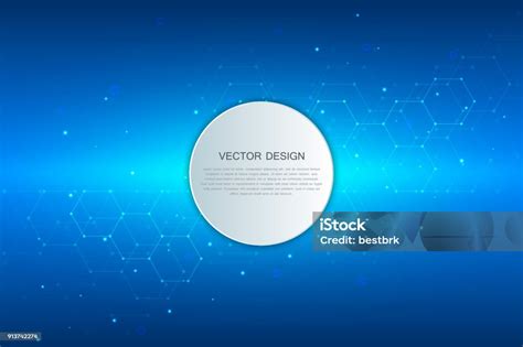 육각형으로 추상적인 기술 및 과학적인 배경입니다 분자 구조 및 통신 과학 기술 및 의료 개념 벡터 일러스트 레이 션 0명에 대한 스톡 벡터 아트 및 기타 이미지 Istock