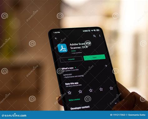 Adobe Scan A Pdf Scanner App Editorial Stock Photo Image Of Closeup Electronic 191217063