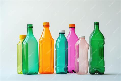Assorted Plastic Bottles Of Various Sizes And Colors Isolated On A