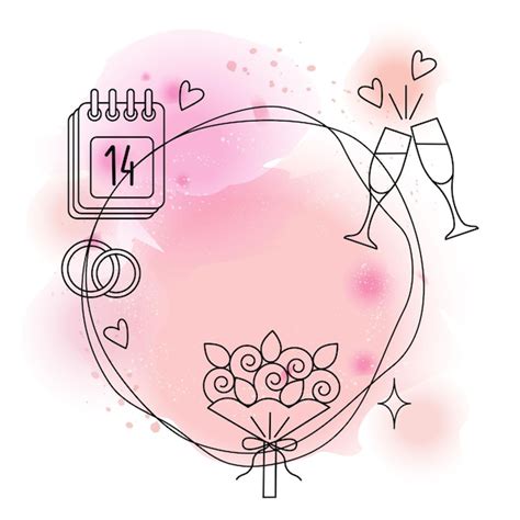 Premium Vector Symbols Of Love And Dating On A Watercolor Background