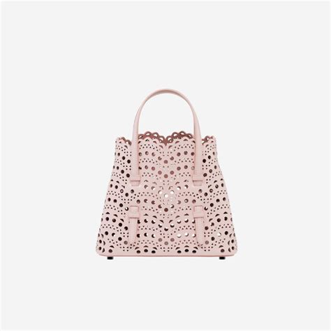 알라이아 비엔 웨이브 럭스 카프스킨 미나 20 백 핑크 Alaia Kream