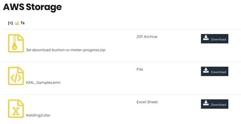 how to display amazon aws storage files and folders on frontend wp