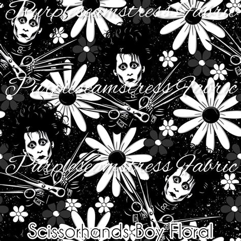 Scissorhands Boy Floral Fabric Purpleseamstress Fabric Scissorhands Boy Floral Fabric Purpleseamstress Fabric