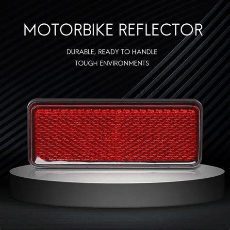 Red Light Rear Motorbike Quad Scooter Bike Reflector Number Plate Rectangle Reflector For