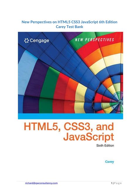 New Perspectives On Html5 Css3 Javascript 6th Edition Carey Test Bank