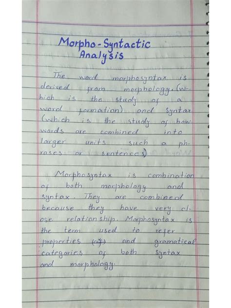 Linguistics Iv Morphosyntactic Analysis Pdf