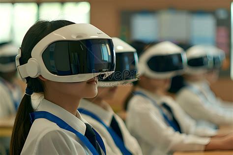 학생들이 가상 안경을 경험하고 있습니다