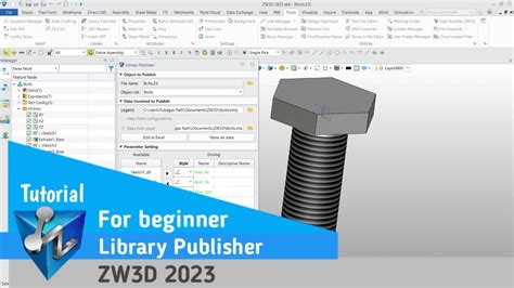 Zw3d Tutorial Library Publisher Youtube