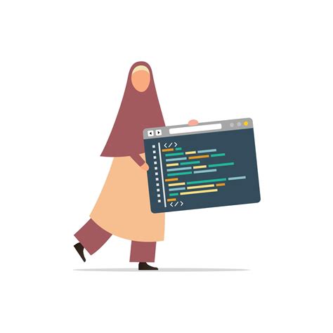 female web developer creating program code development of software