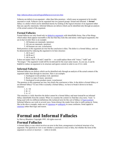 Formal And Informal Fallacies Explained