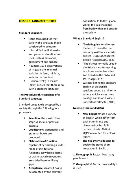 Lesson 1 Language Theory Lesson 1 Language Theory Standard Language Lesson 1 Language Theory Lesson 1 Language Theory Standard Language