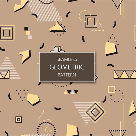 Premium Vector Vector Seamless Pattern With Geometric Shapes Brown Trendy Print Vintage