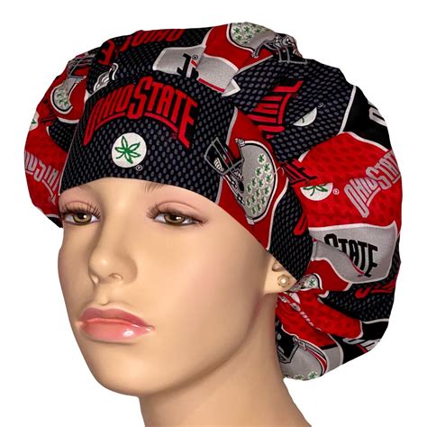 Scrub Caps Ohio State University Buckeyes Helmets Cotton Fabric