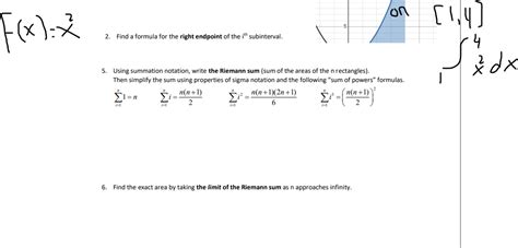 solved 2 find a formula for the right endpoint of the ith