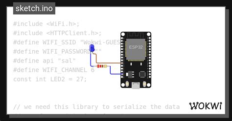 Turn On Led From Api Wokwi ESP32 STM32 Arduino Simulator