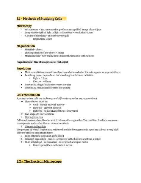 Ch 3 Cell Structure Biology As Level A Levels Aqa Thinkswap