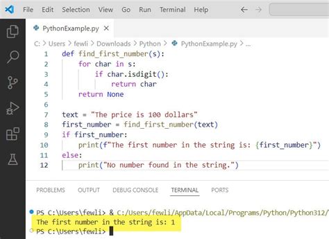 Find The First Number In A String In Python