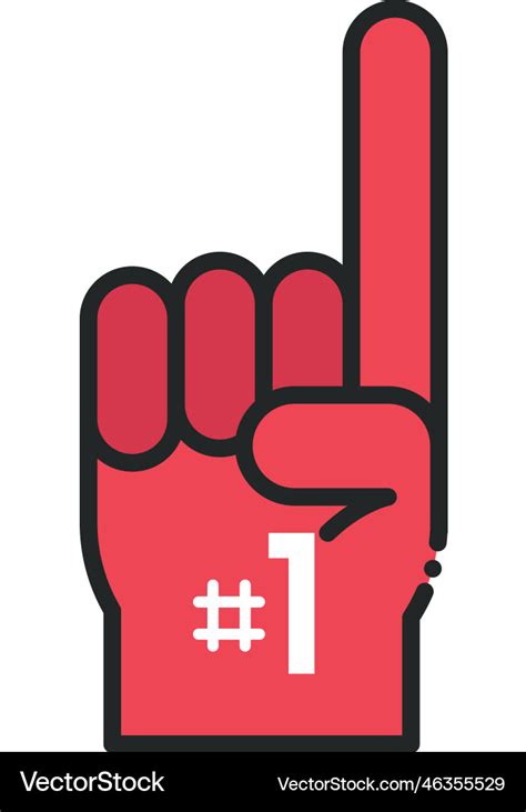 Hand Number One Royalty Free Vector Image Vectorstock