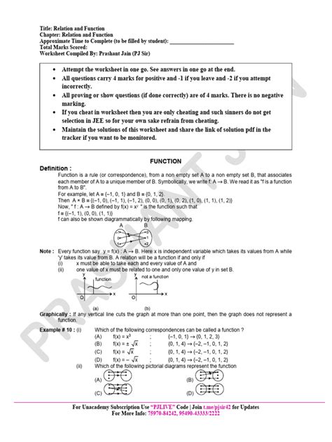 Worksheet 3 Relation And Function Functions Pdf Function Mathematics Mathematical Objects