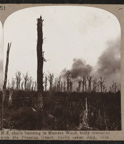 high explosive shells bursting in mametz wood hotly contested with