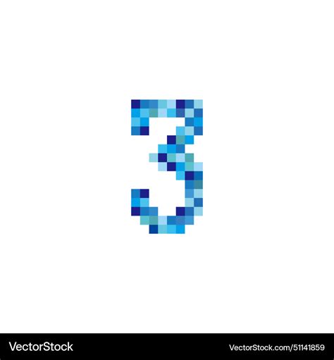Number Pixels Simple Blue Logo Symbol Royalty Free Vector