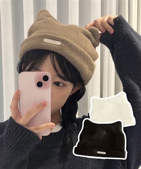 [최저가 고양이 당일🚀] 쫑긋 고양이 냥이 겨울 귀 비니 모자 고양이비니 곰돌이비니 방한 밍크 털모자 에이블리