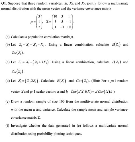 Solved Q1 Suppose That Three Random Variables X1x2 And