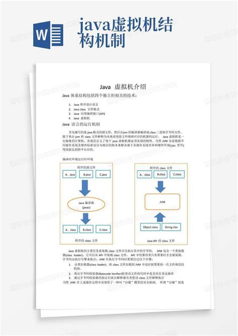 java虚拟机结构机制Word模板下载 编号lyezpzbg 熊猫办公