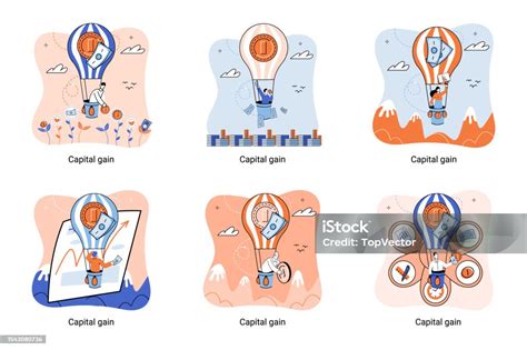 자본 이득 은유 순이익 금전적 이익 성장 그래프 업 경제 성장 투자 소득 개념에 대한 스톡 벡터 아트 및 기타 이미지 개념 경제 그래프 Istock